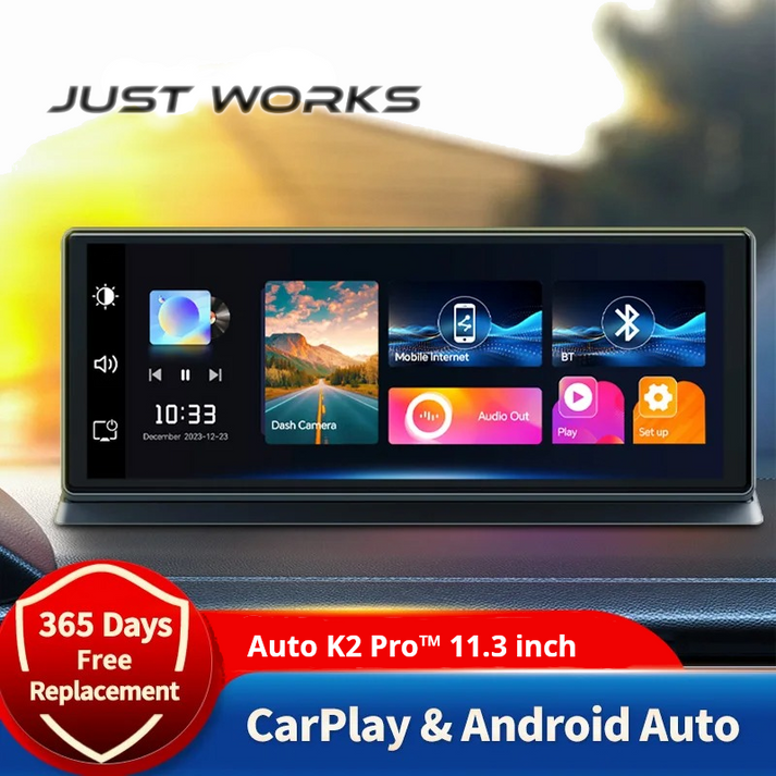 AUTO K2 PRO™ - WIRELESS CARPLAY & ANDROID CAR DVR INFOTAINMENT – JUST WORKS